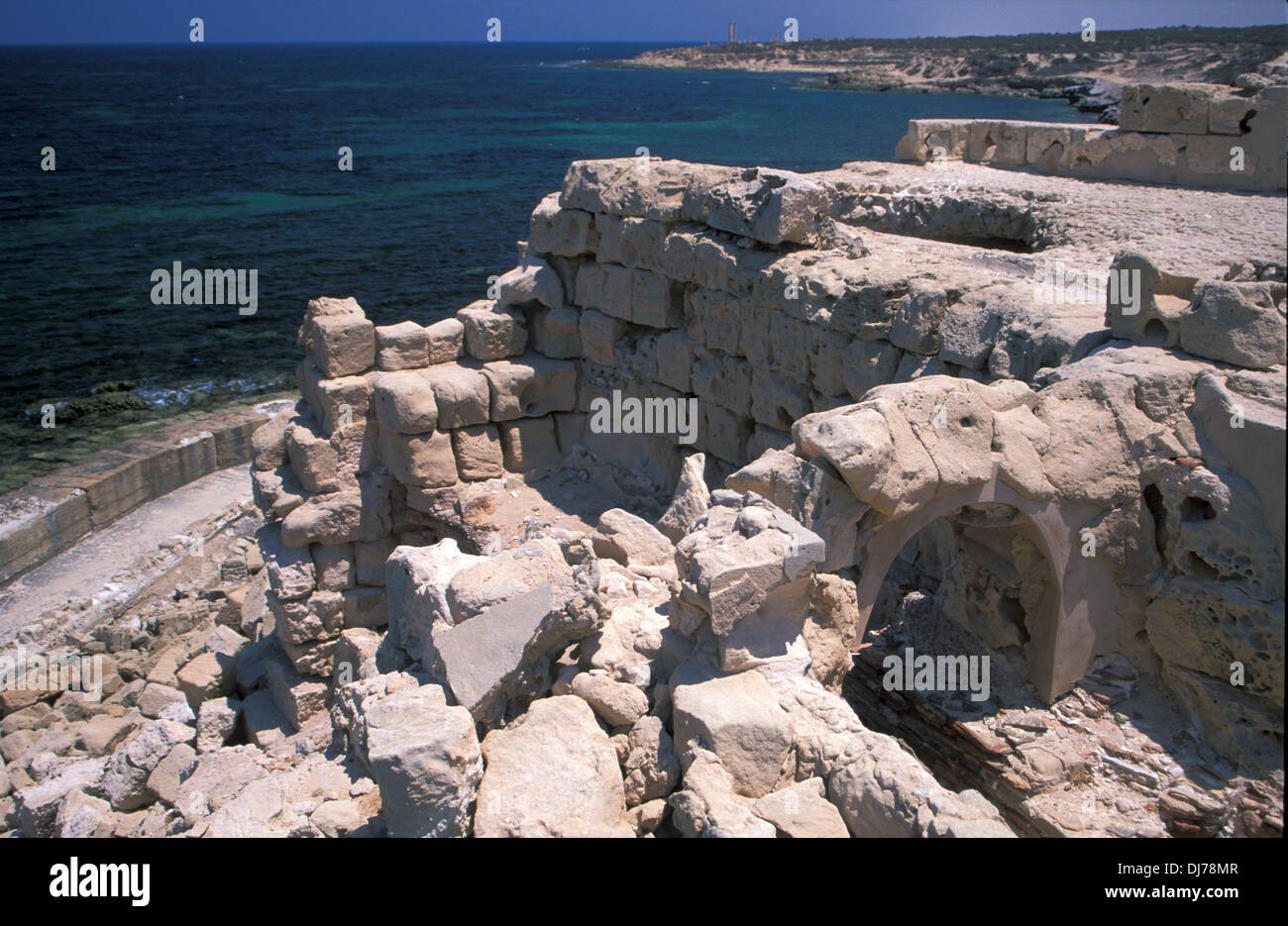 Port of the ancient Sabratha, UNESCO World Heritage Site Stock Photo ...