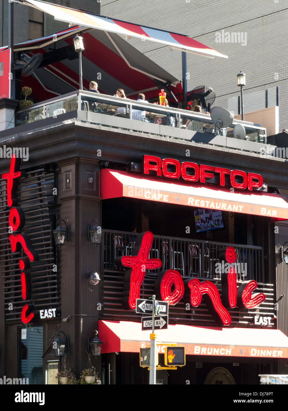 Tonic East Rooftop Bar, NYC Stock Photo - Alamy