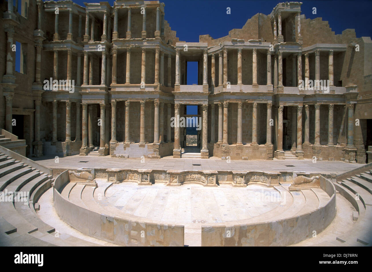Roman theater of the ancient Sabratha, UNESCO World Heritage Site Stock Photo - Alamy