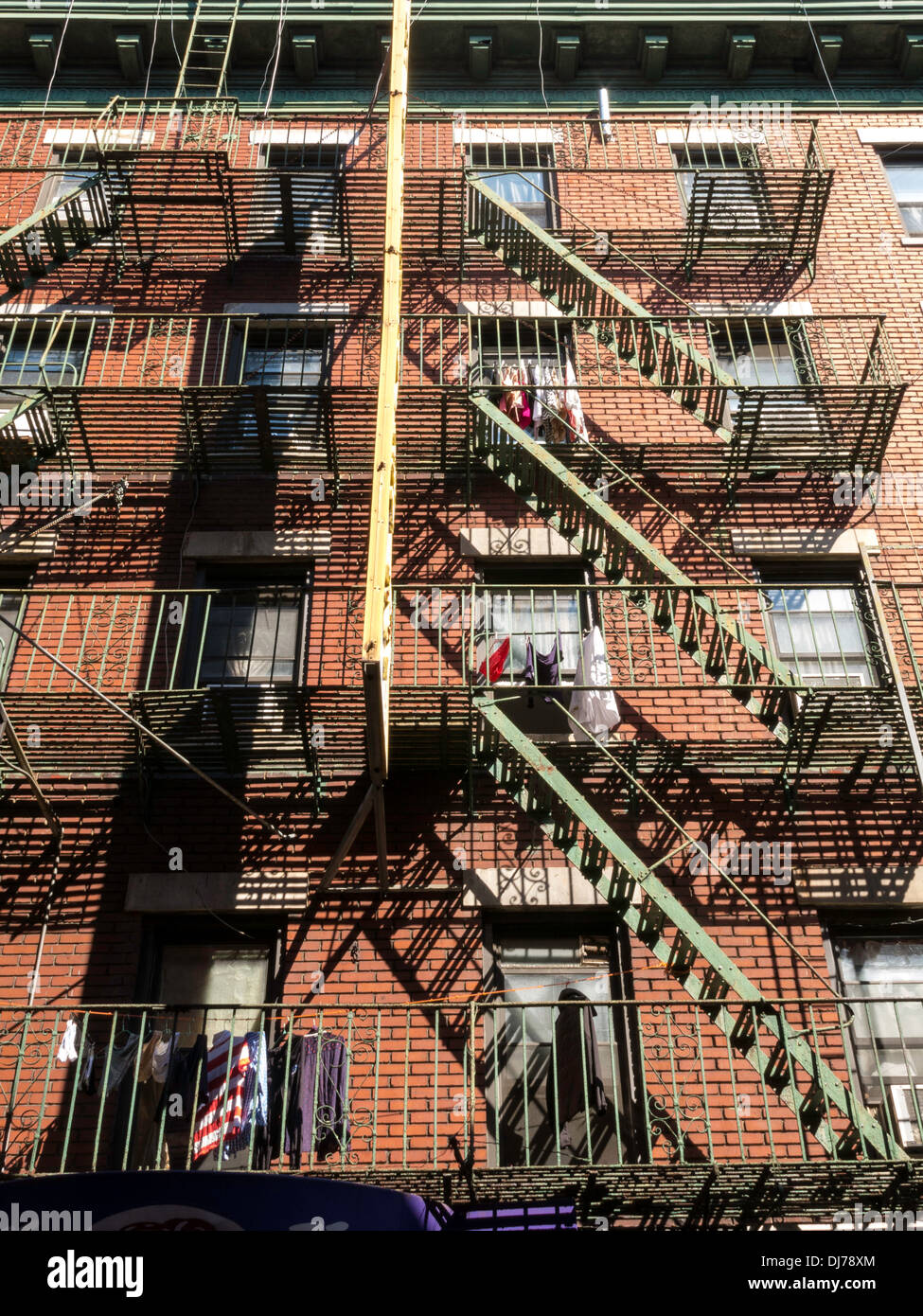 Brick Building Fire Escape in Chinatown, NYC Stock Photo - Alamy
