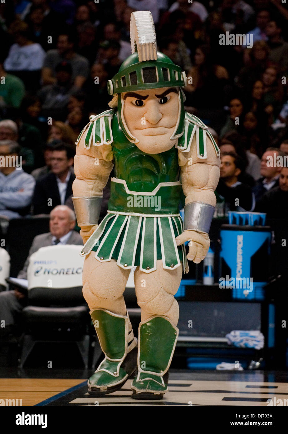 Brooklyn, New York, USA. 22nd Nov, 2013. Michigan State's mascot ...