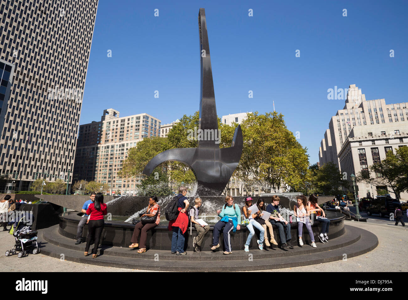 "Triumph of the Human Spirit" Fountain in Foley Square, NYC Stock Photo ...