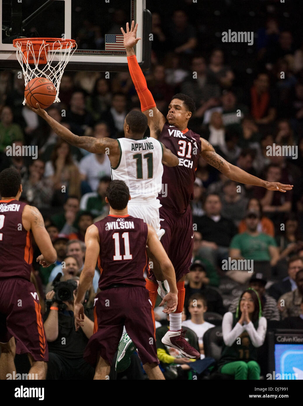 Brooklyn, New York, USA. 22nd Nov, 2013. Michigan State's guard Keith ...