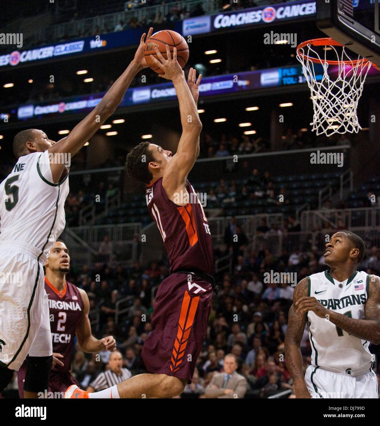 Brooklyn, New York, USA. 22nd Nov, 2013. Va Tech's guard Devin Wilson ...