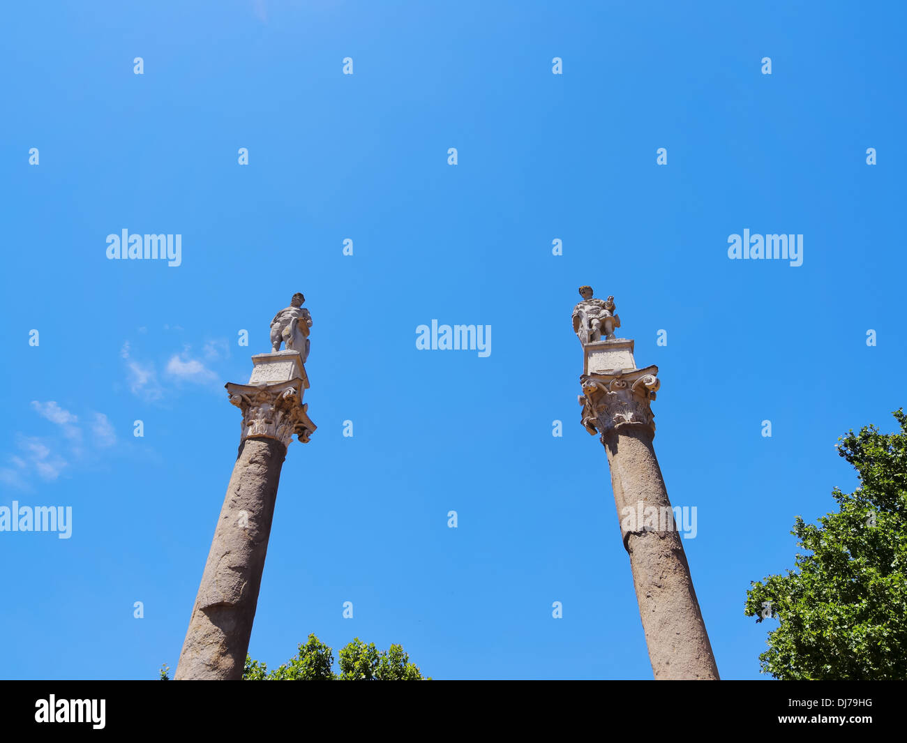 Roman Columns in Alameda de Hercules in Seville, Andalusia, Spain Stock ...