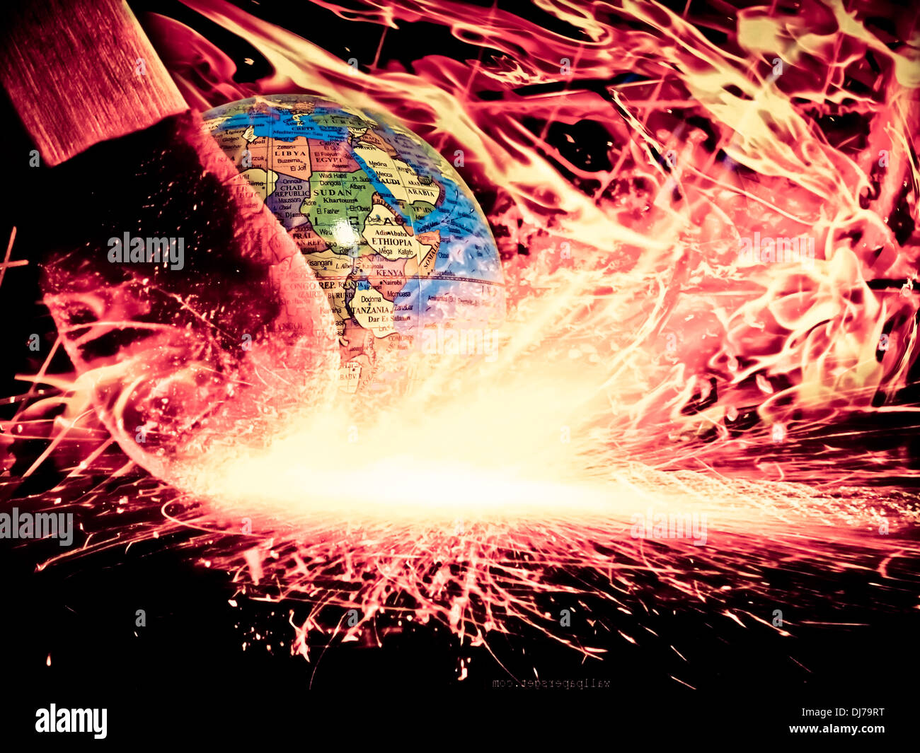 Planet earth fire heat melting hi-res stock photography and images - Alamy