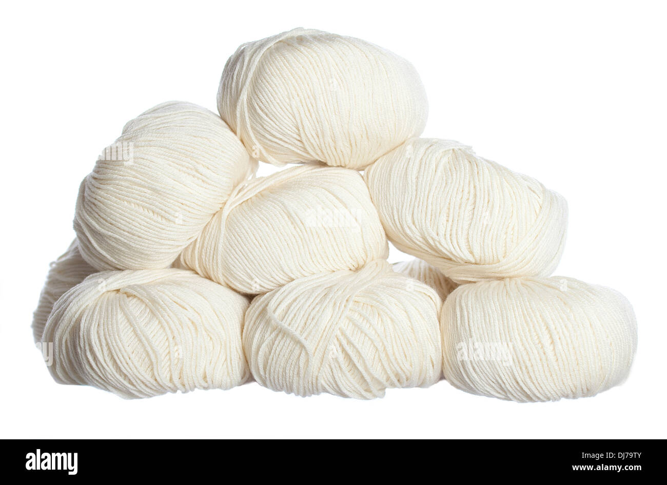 cream coloured balls of wool Stock Photo - Alamy
