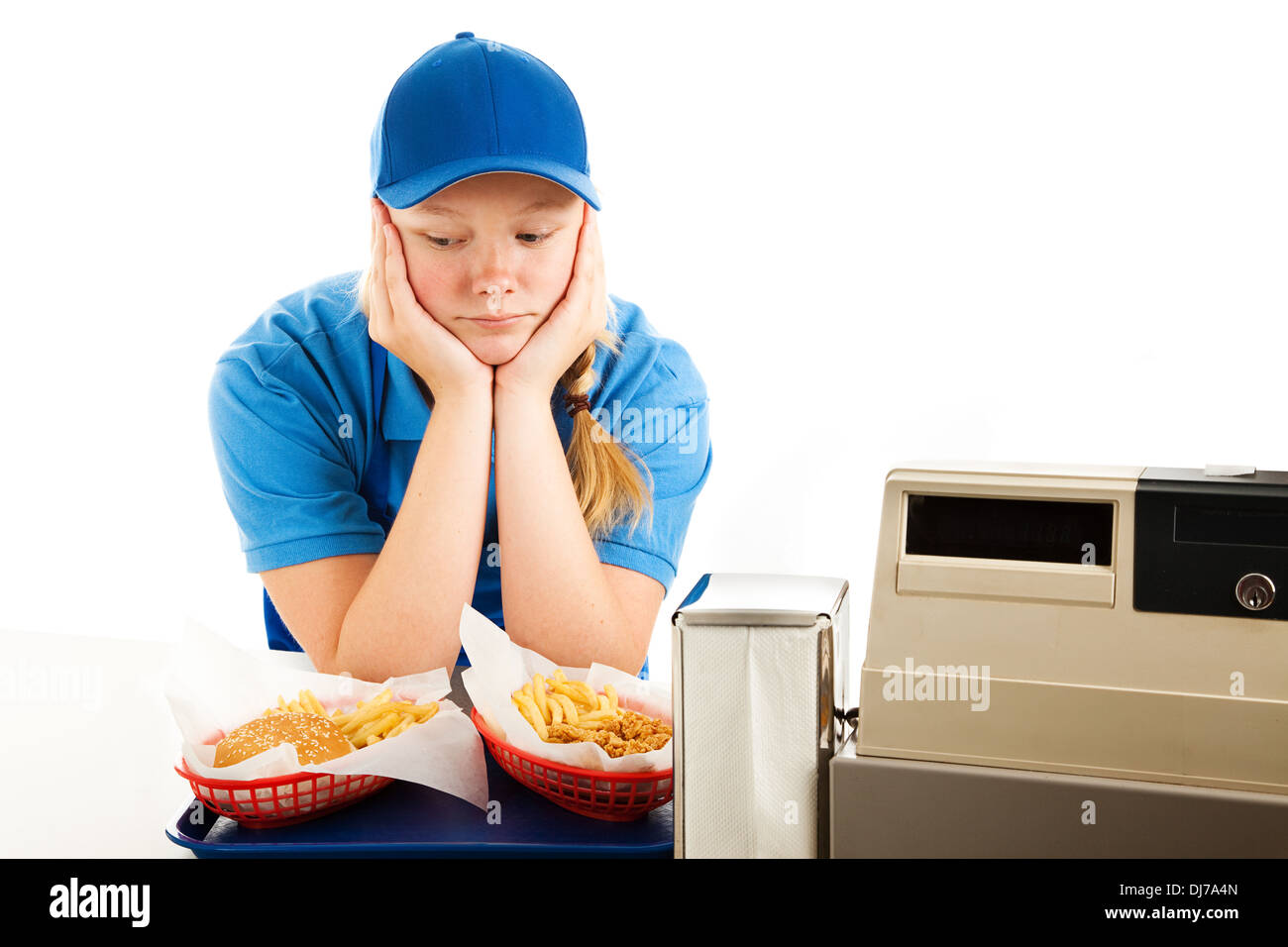 Fast food worker cash register hi-res stock photography and images - Alamy