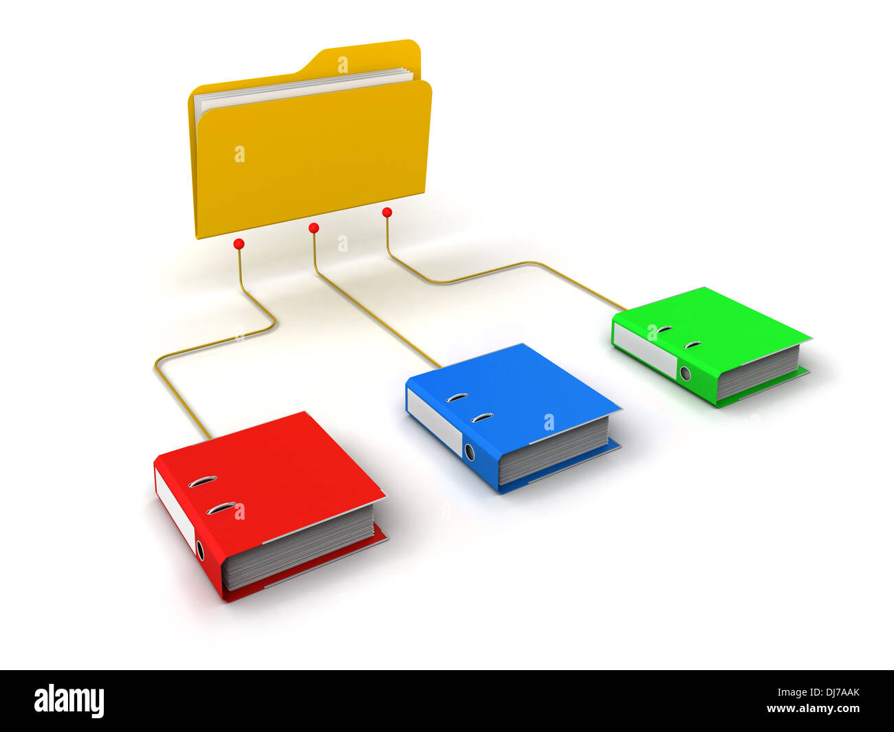 Folders Network Structure Stock Photo - Alamy