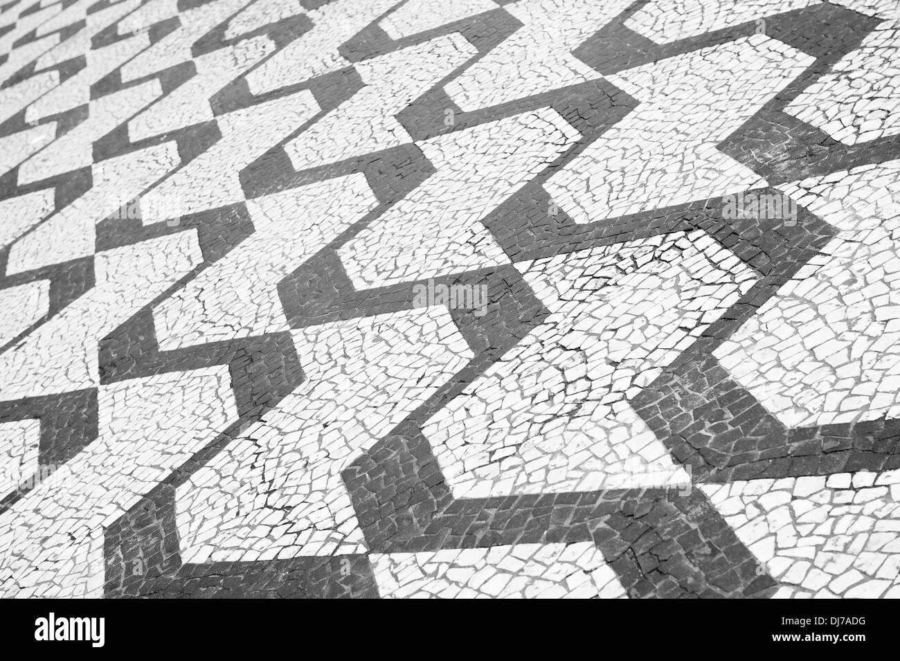 Sao Paulo Brazil classic black and white sidewalk Portuguese pavement ...