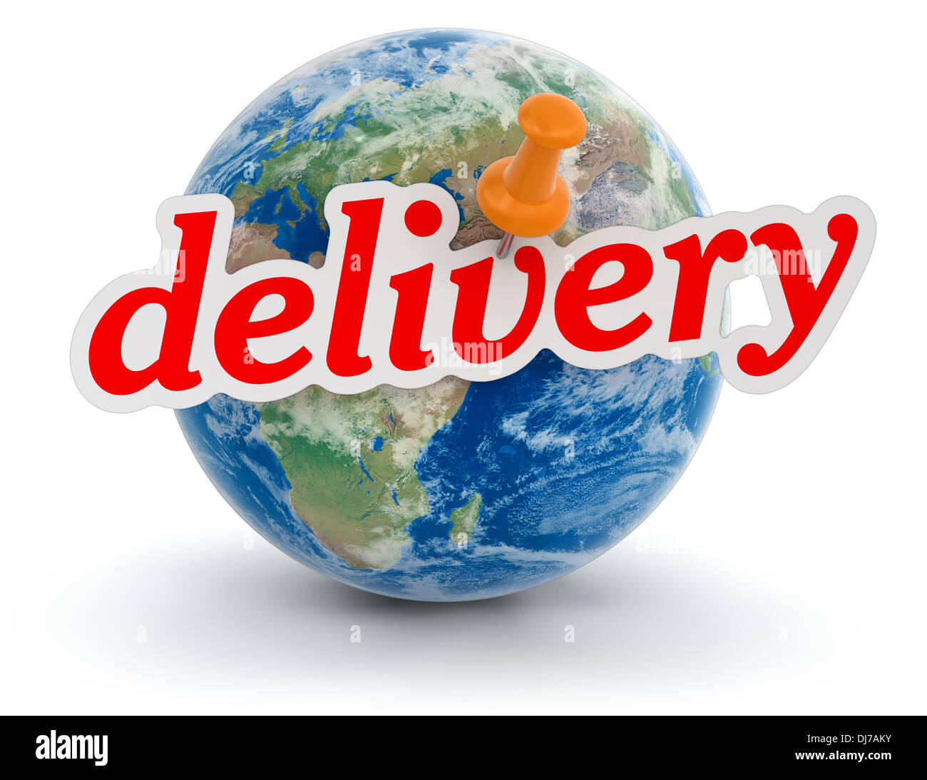 Globe and Delivery (clipping path included Stock Photo - Alamy