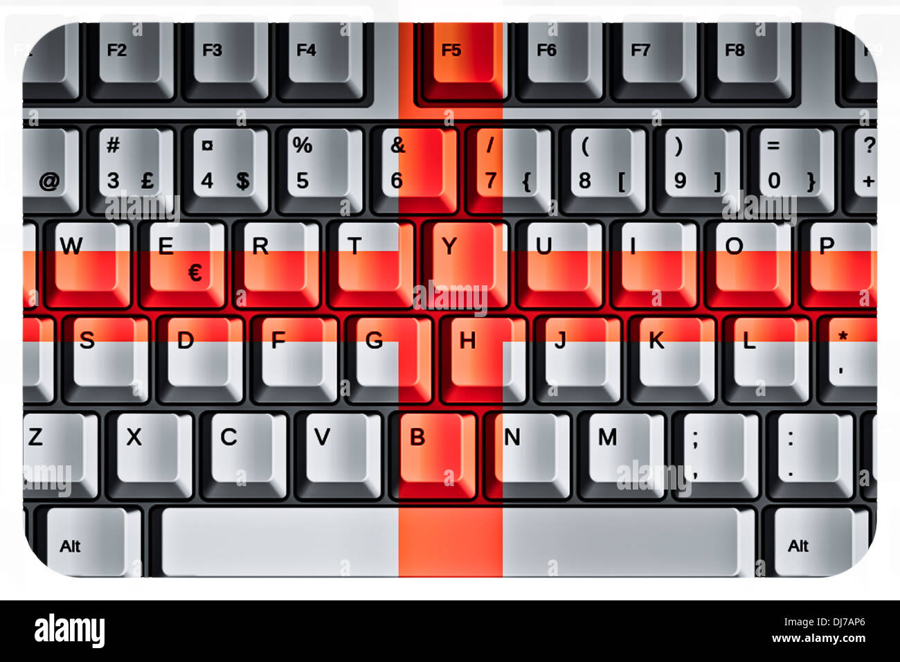 Computer Keyboard with England Flag Concept Stock Photo - Alamy