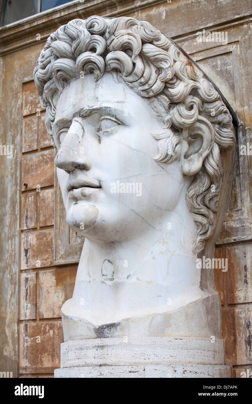 Head of a giant Roman statue at the Vatican Museum, Rome, Italy Stock ...