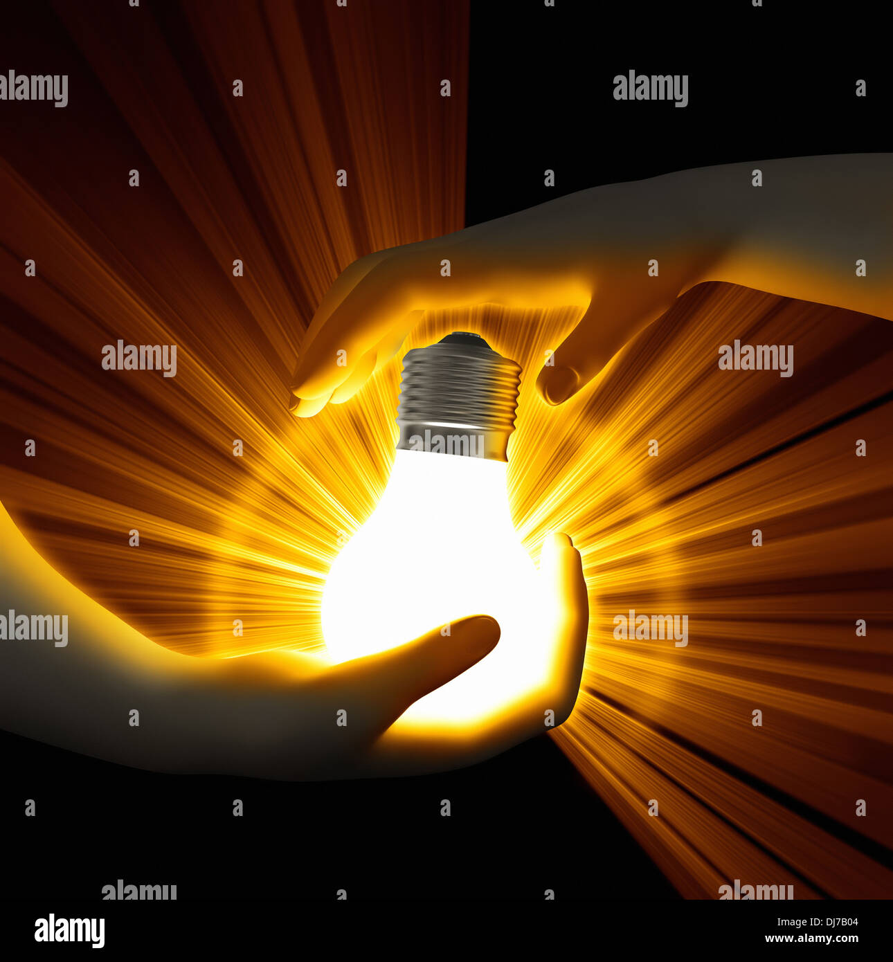 Light Bulb in hands Stock Photo - Alamy