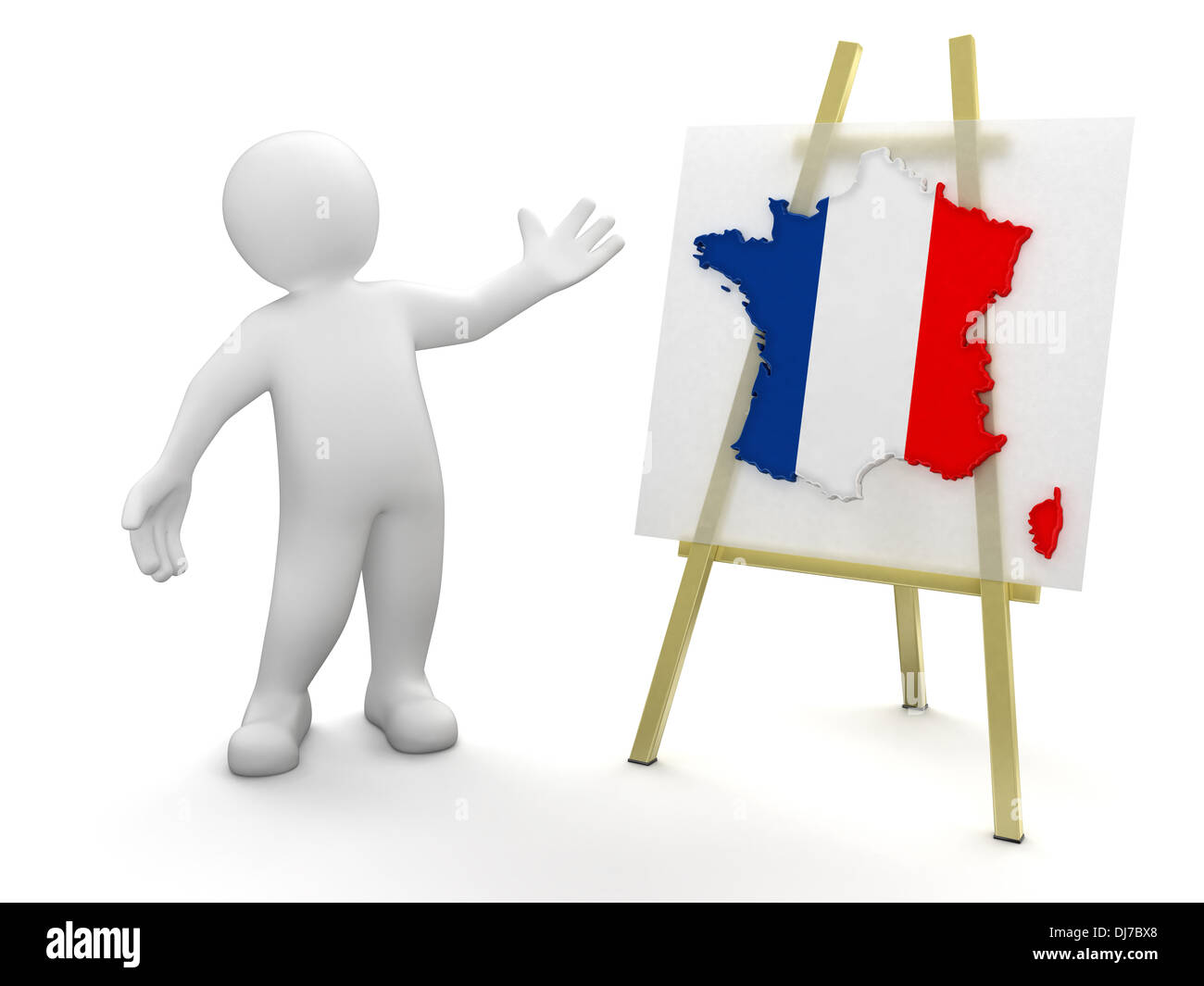 Man and French map (clipping path included Stock Photo - Alamy
