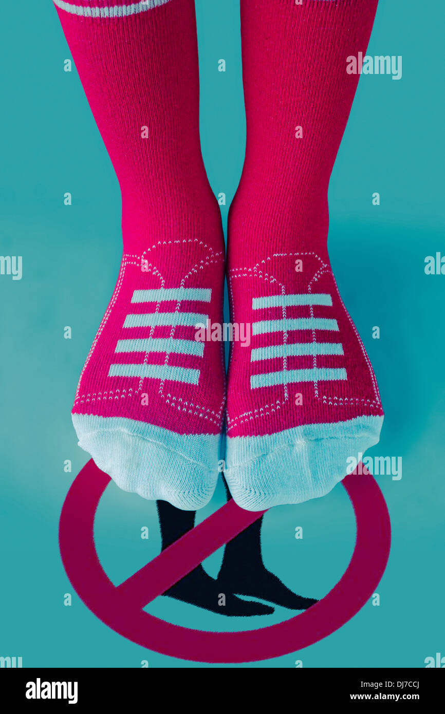 Small Girl Wearing Socks Stock Photo - Alamy