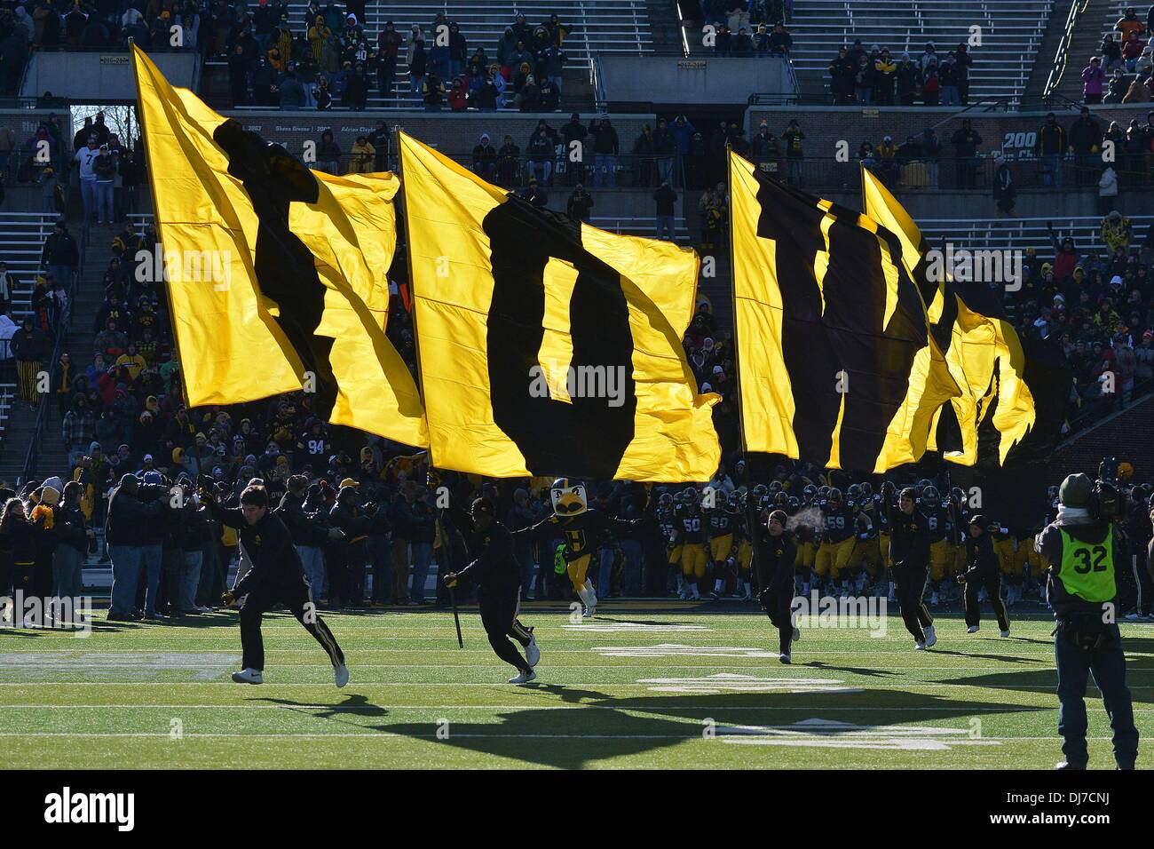 Iowa City, Iowa, USA. 23rd Nov, 2013. November 23, 2013: The Iowa flags ...