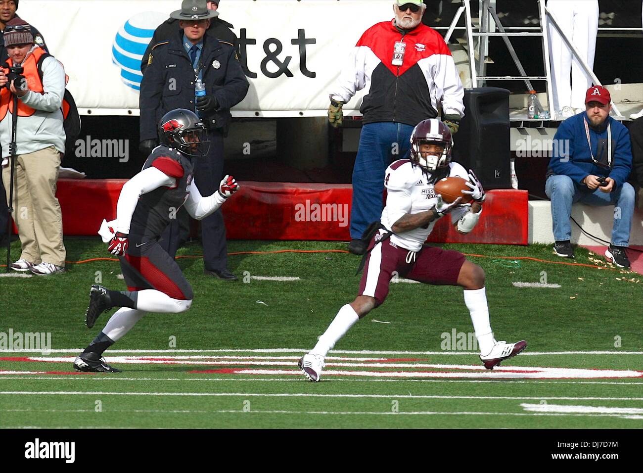 Little Rock, Arkansas, USA. 23 Nov 2013. Bulldog receiver Jameon Lewis ...