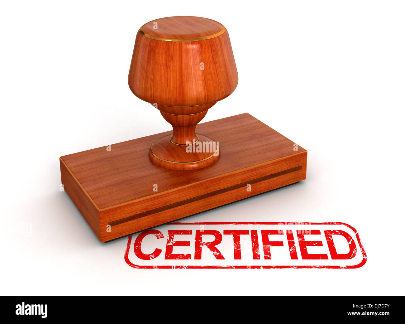 Rubber Stamp certified (clipping path included Stock Photo - Alamy