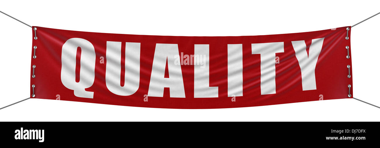 Quality banner (clipping path included Stock Photo - Alamy