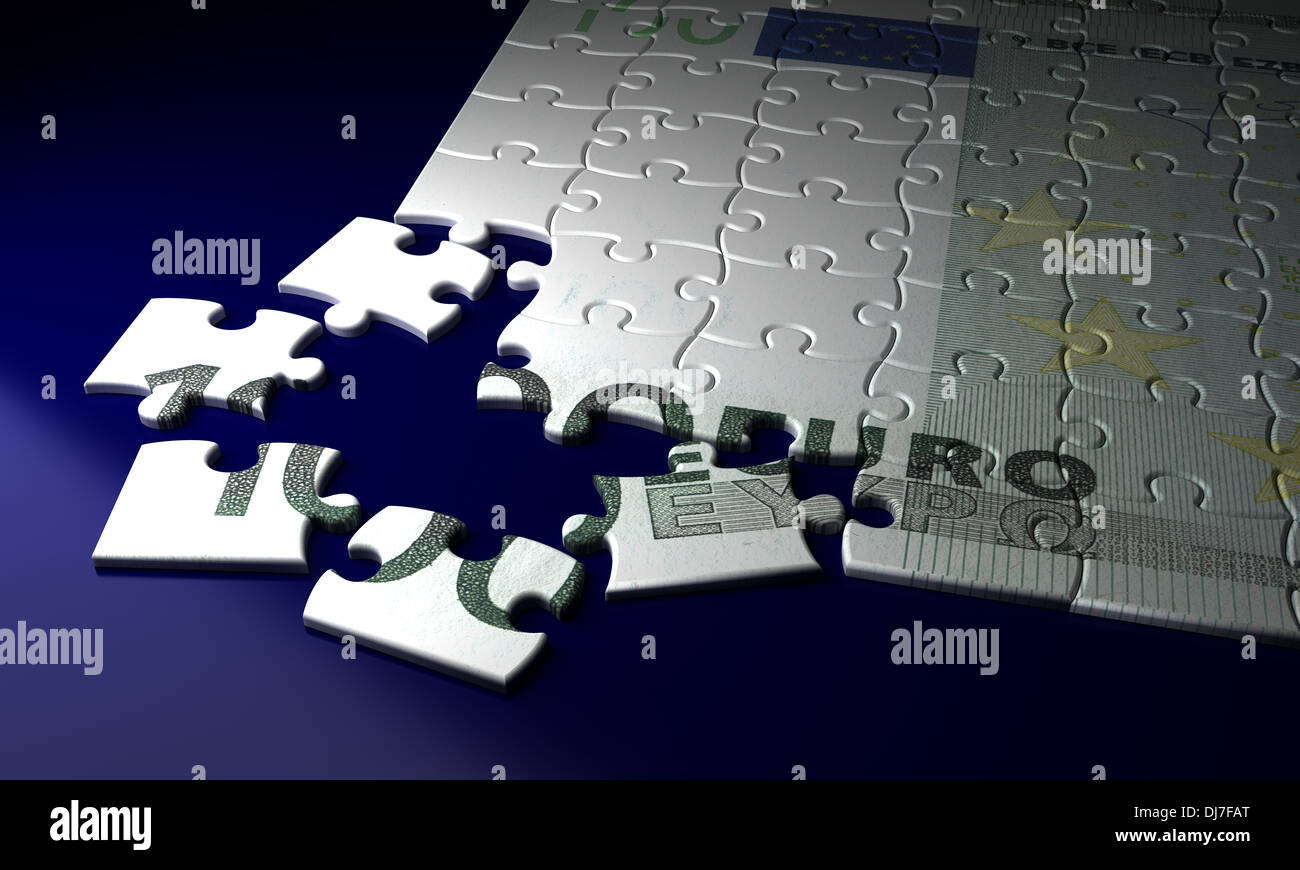 Incomplete Dollar Puzzle (high resolution computer generated image ...