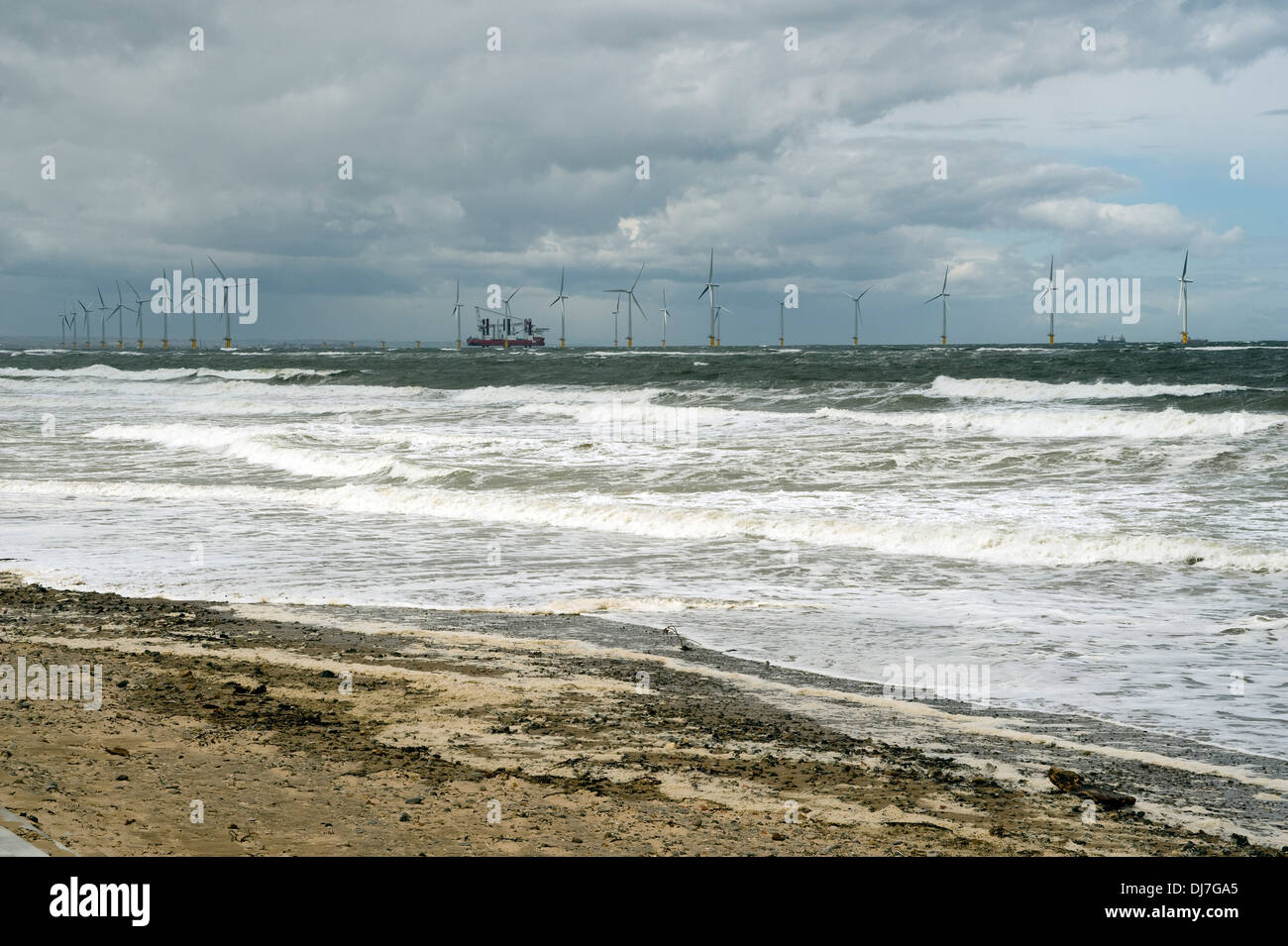 Off shore wind turbines, Redcar, UK Stock Photo - Alamy