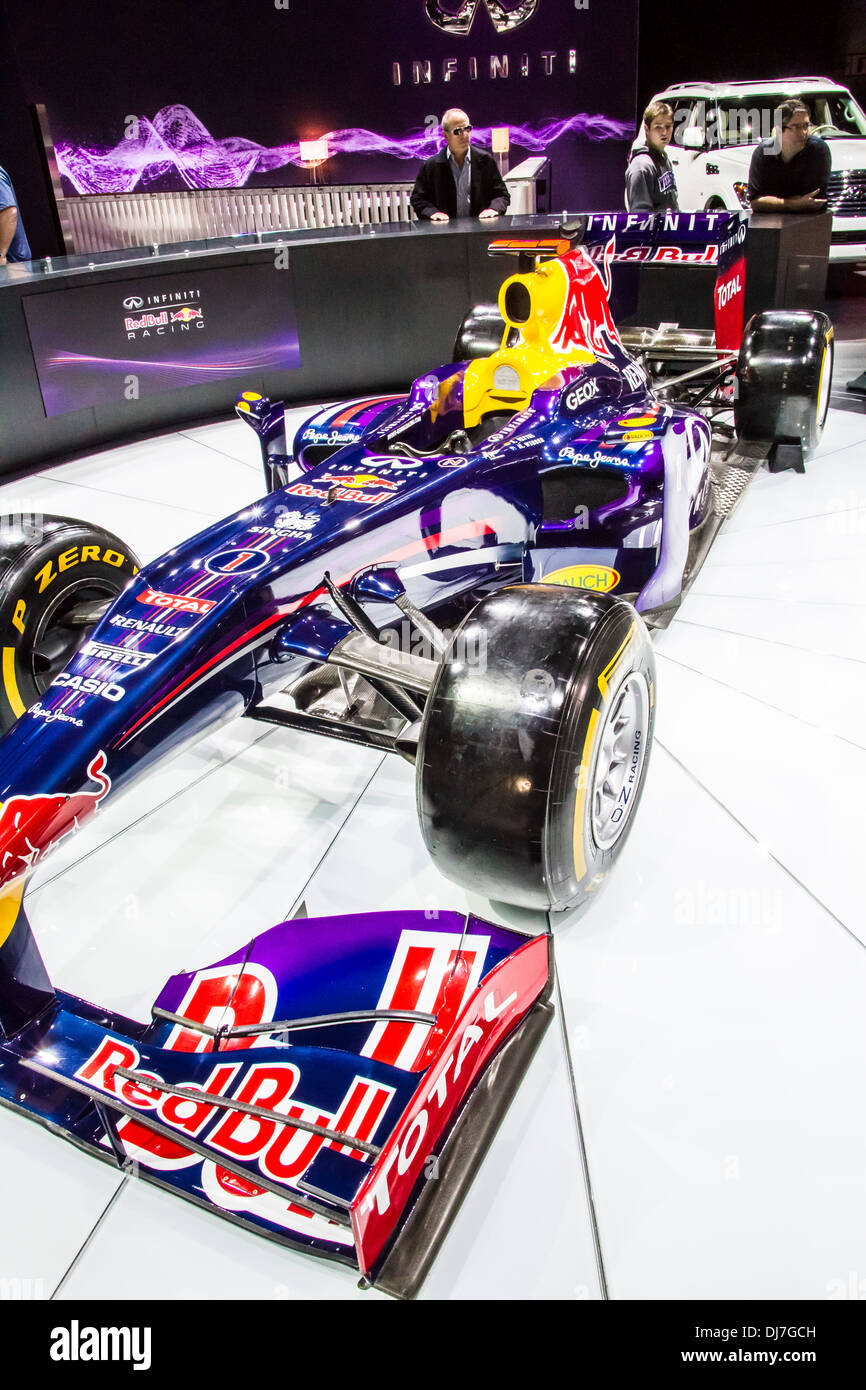 The Red Bull Formula 1 car at the 2013 Los Angeles International Auto ...