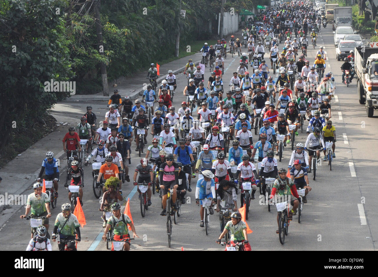 Manila, Philippines. 24th Nov, 2013. Cyclists from all walks of life ...