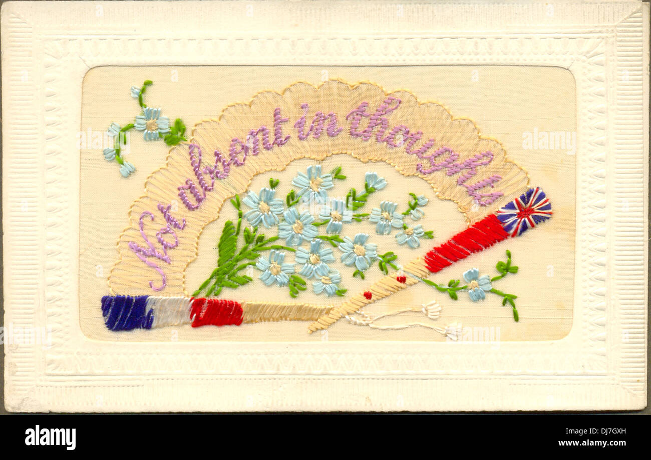 Embroidered silk postcard hi-res stock photography and images - Alamy