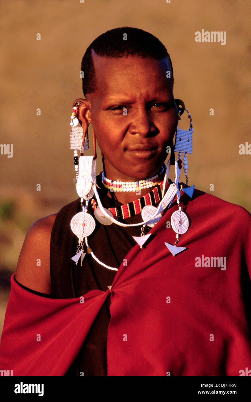 Maasai woman with traditional beadwork, Tanzania Stock Photo - Alamy