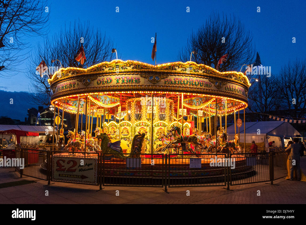 Carousel on the Southbank, London Stock Photo - Alamy