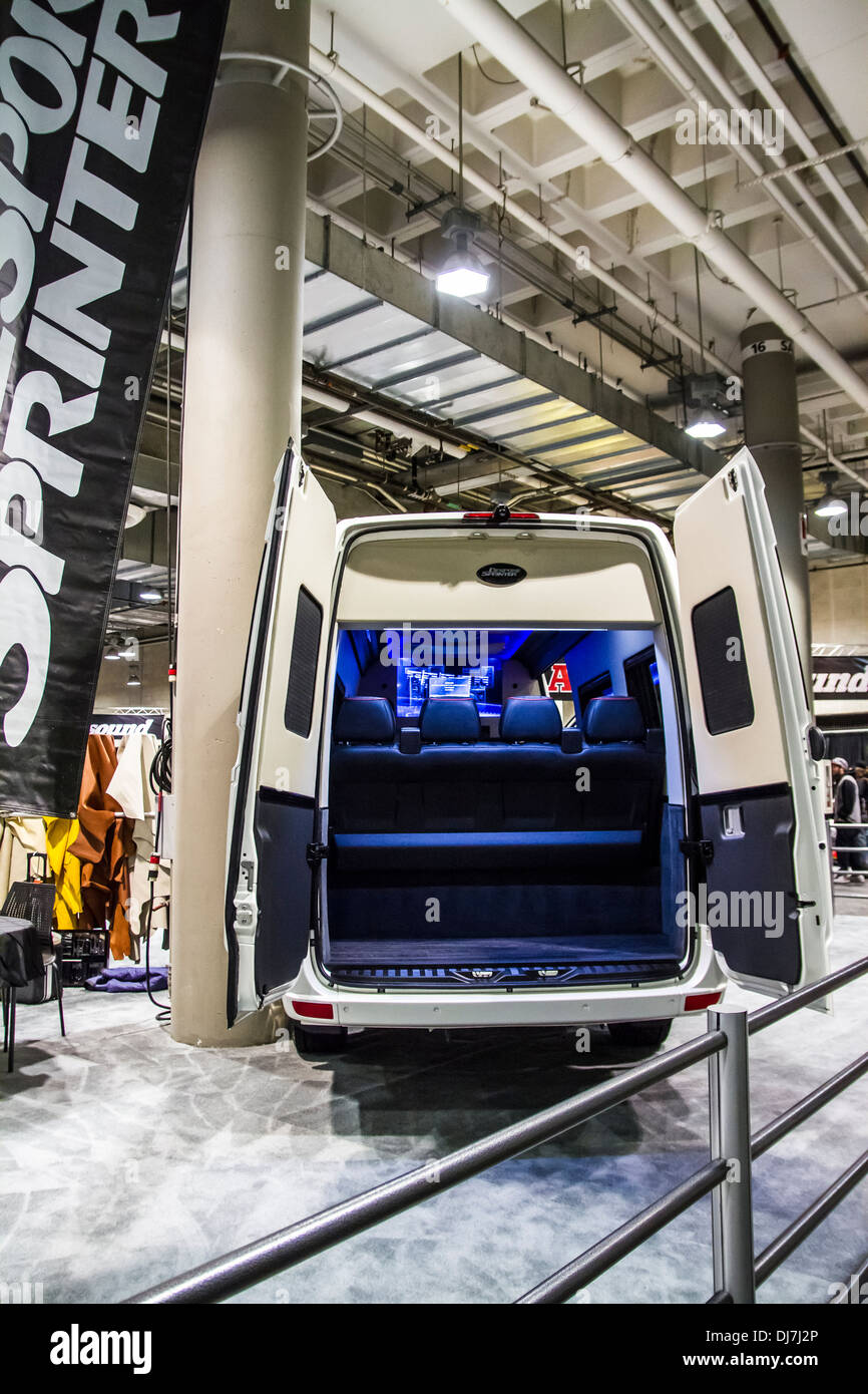 A really tall Mercedes Sprinter van made into limousine or family ...