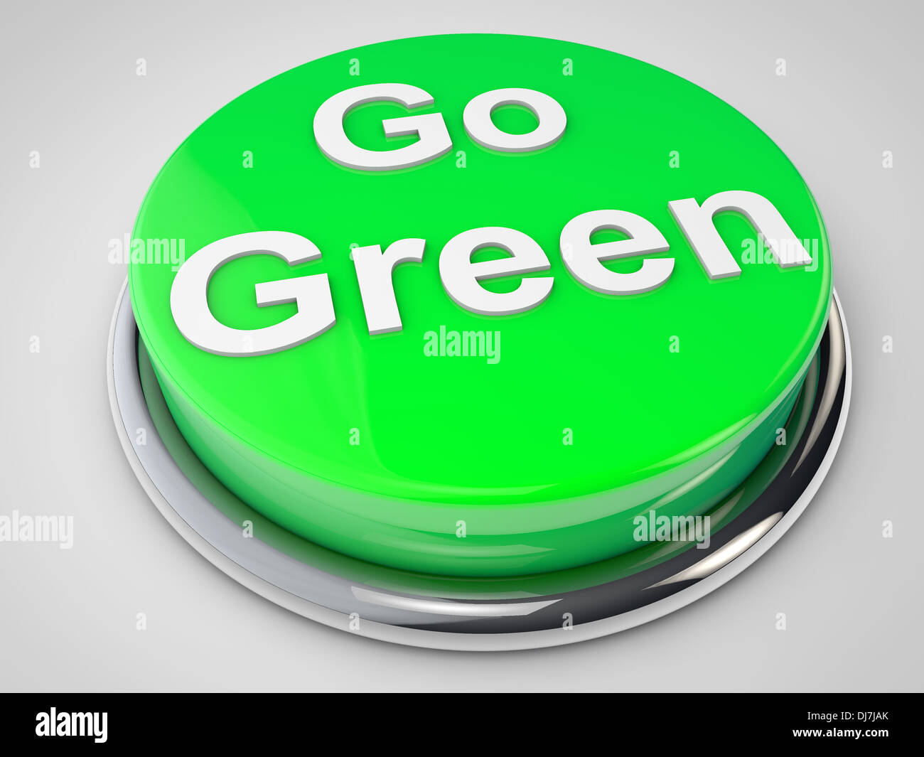 Go Green Button over white background Stock Photo - Alamy