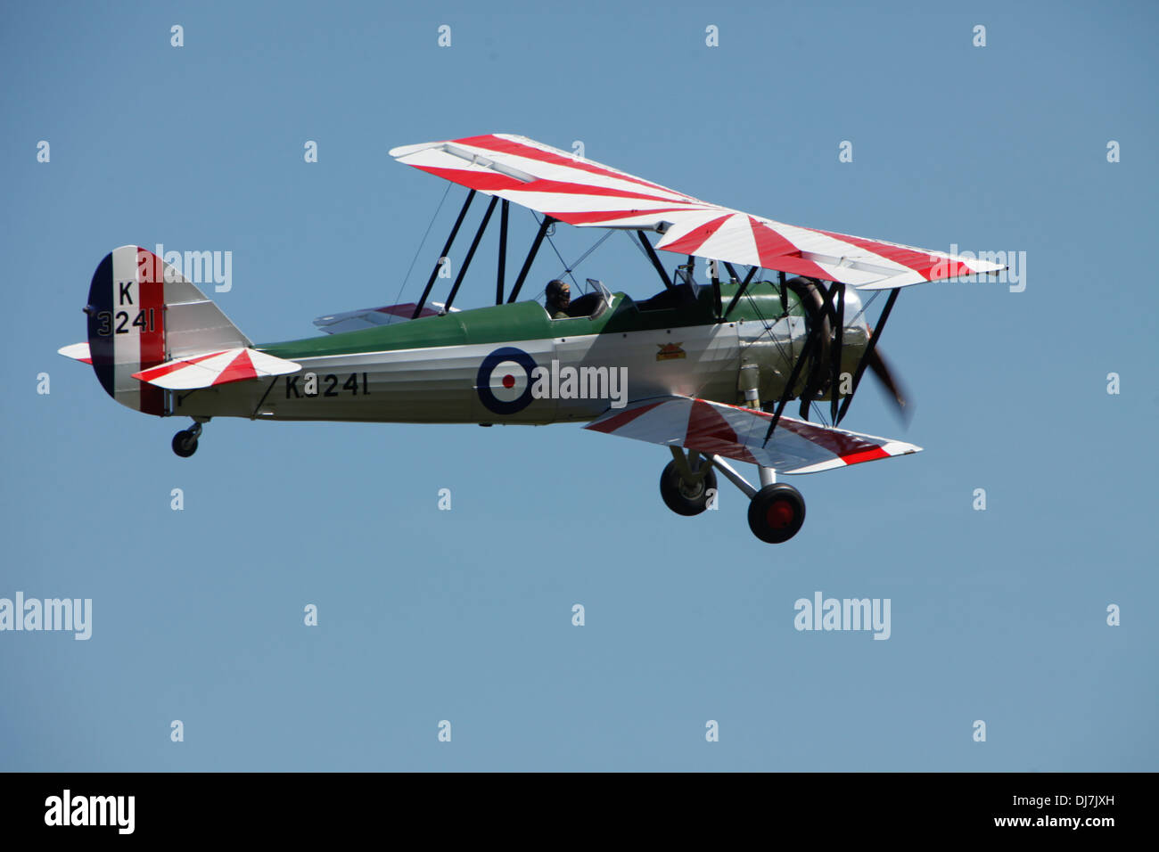 Avro Tutor 1930's biplane aircraft at a Shuttleworth Collection air ...