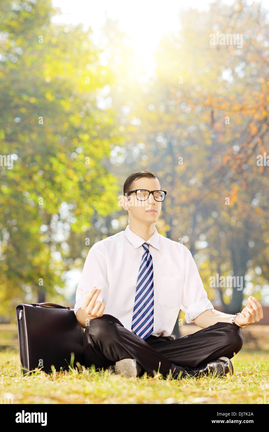 Male seated meditation pose hi-res stock photography and images - Alamy