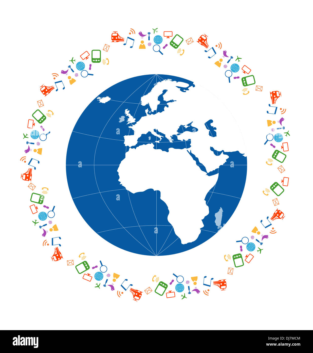 social media icons around the globe Stock Photo - Alamy