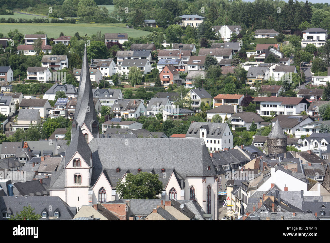 View from the Genoveva Castle in Mayen. Germany Stock Photo - Alamy