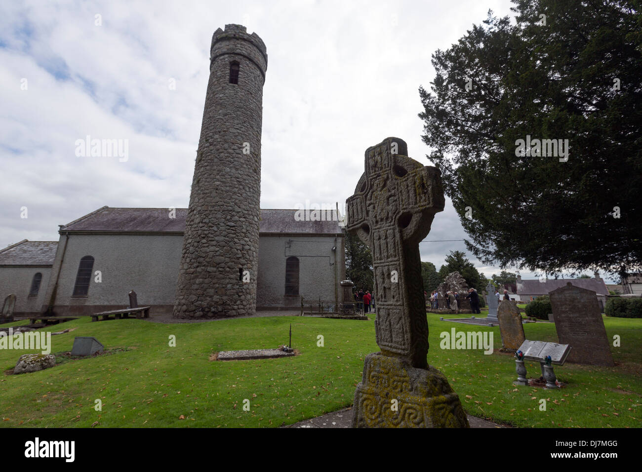 Castledermot monastery, founded by St Dermot with Round Tower and the ...