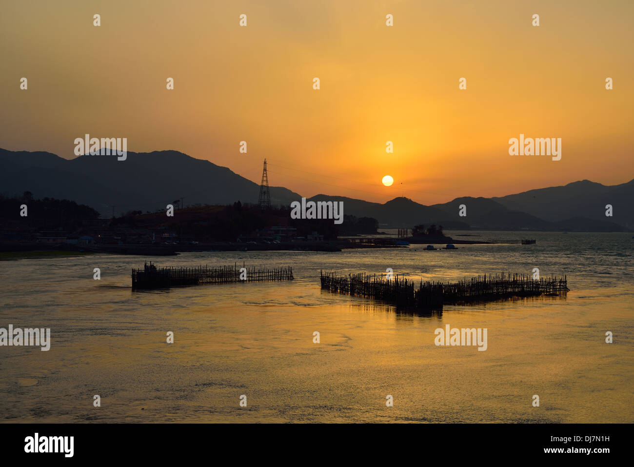 Korean Traditional Method for Fishing anchovy by flow of sea water ...