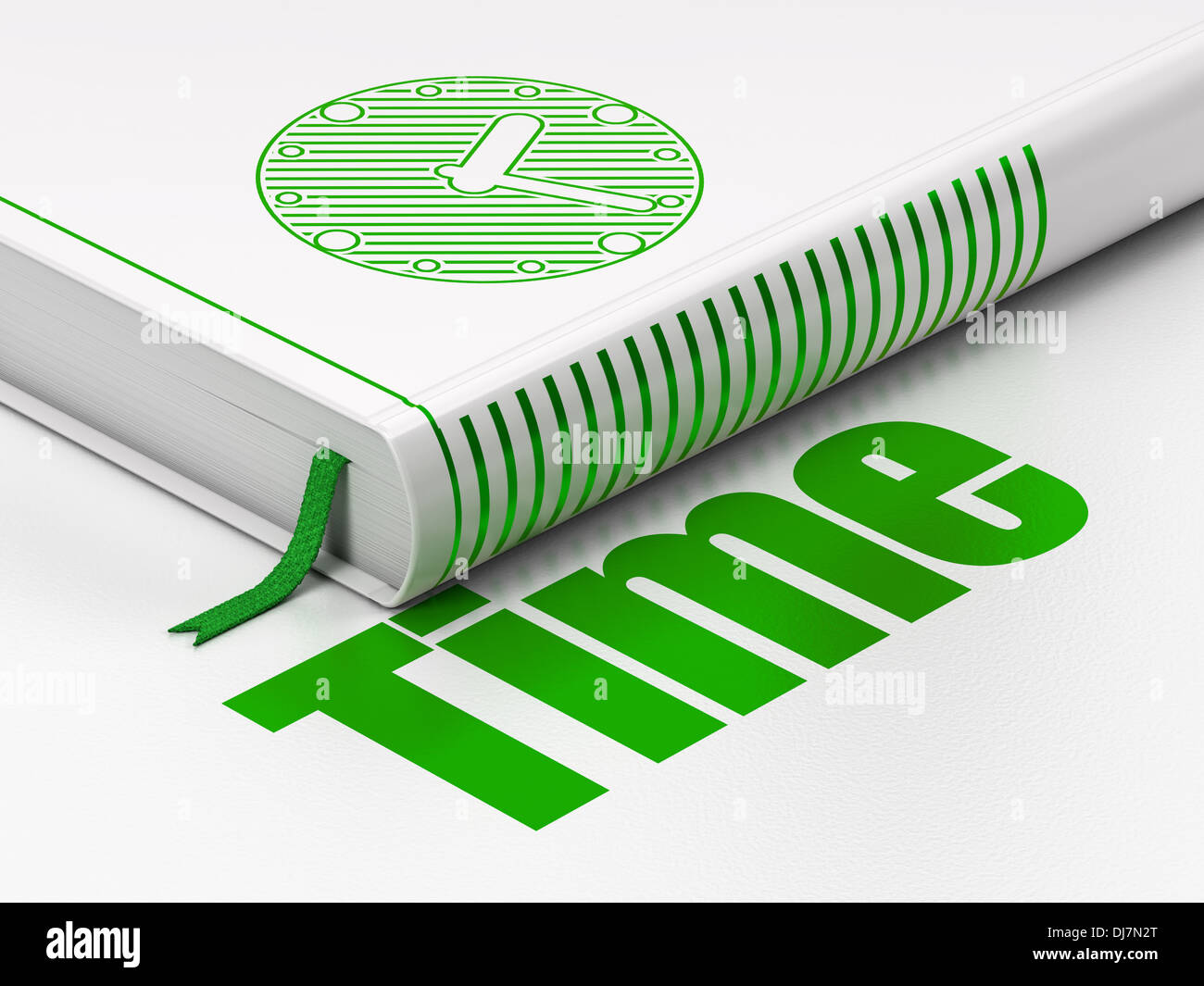 Time concept: book Clock, Time on white background Stock Photo - Alamy