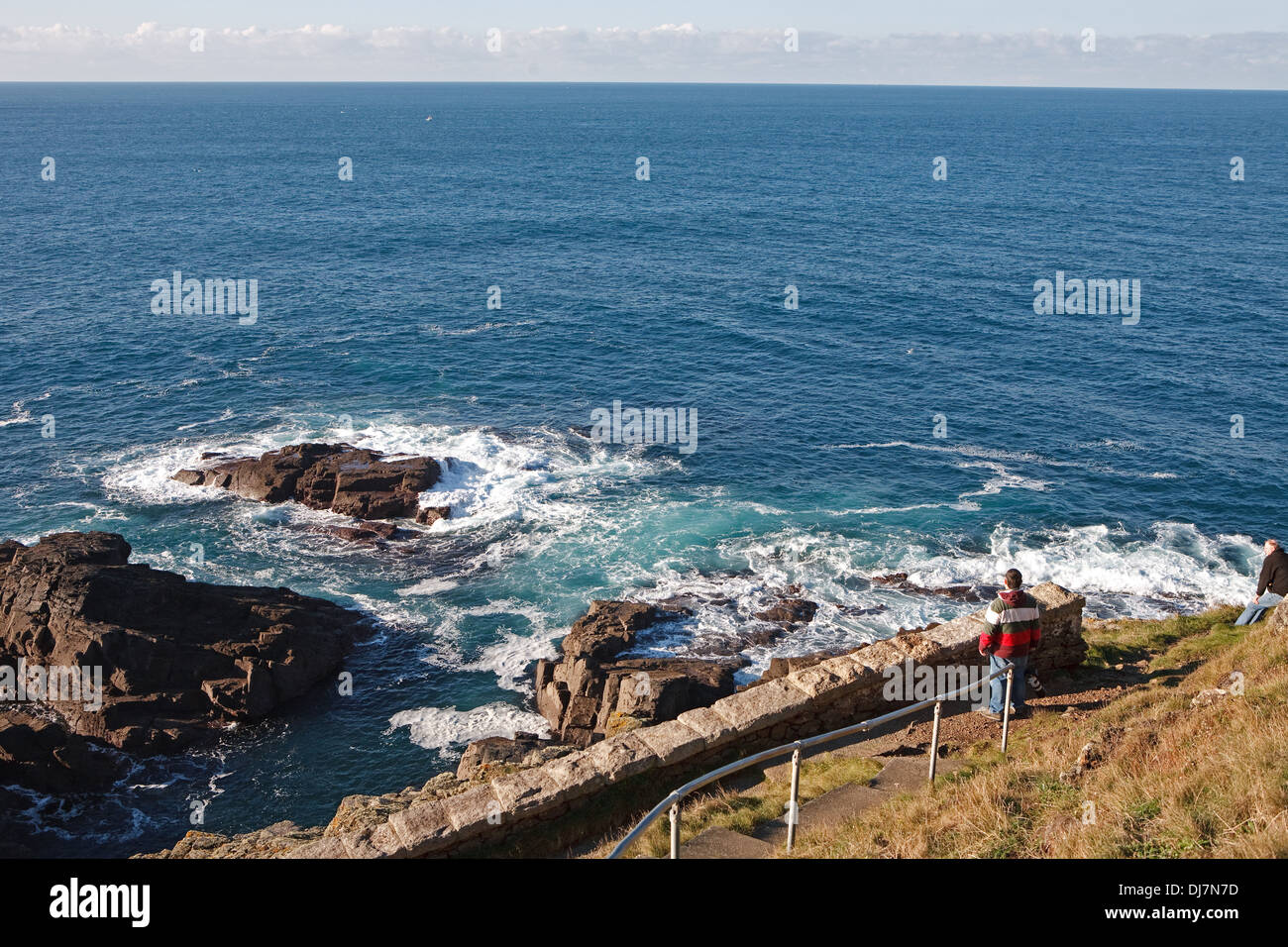 A view out to sea from Cape Cornwall Stock Photo - Alamy