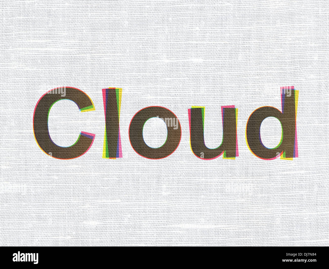 Cloud technology concept: Cloud on fabric texture background Stock ...