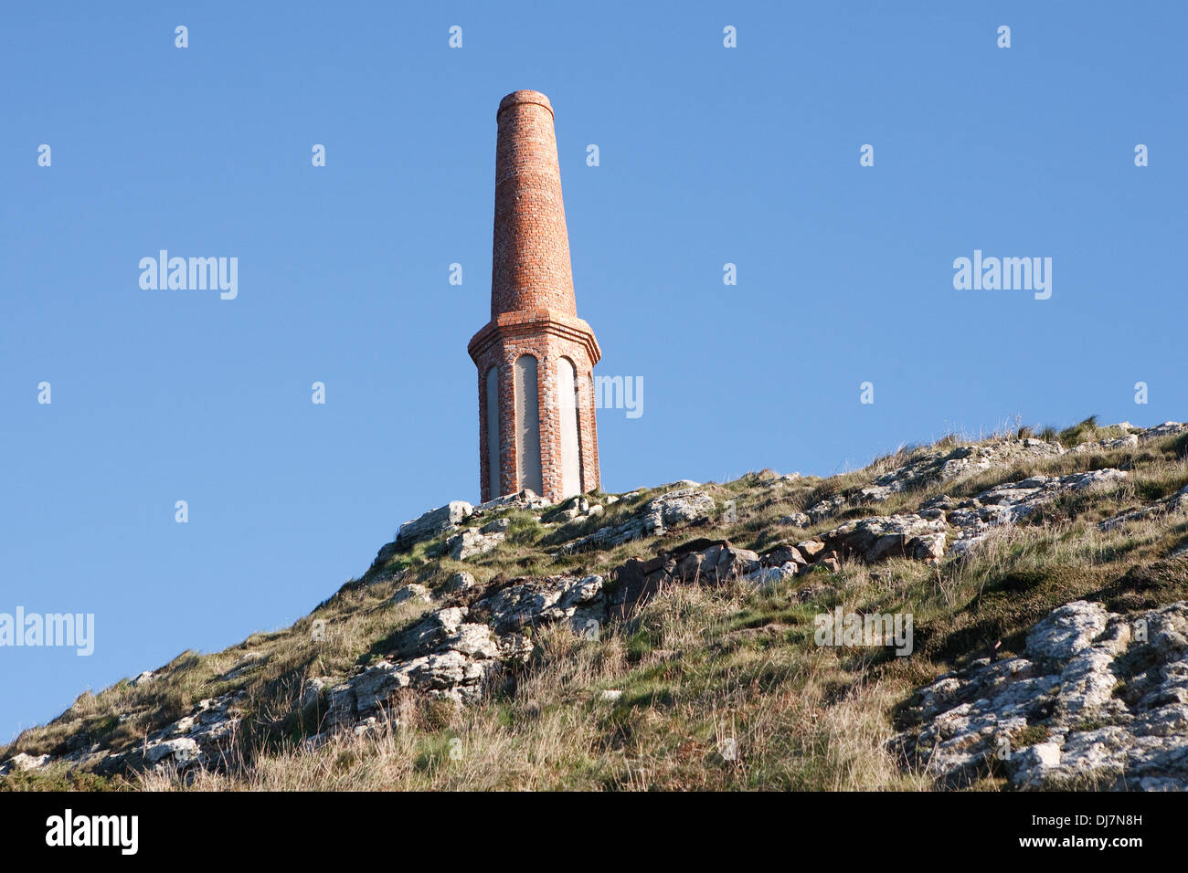 A mine stack at Cape Cornwall, UK Stock Photo - Alamy
