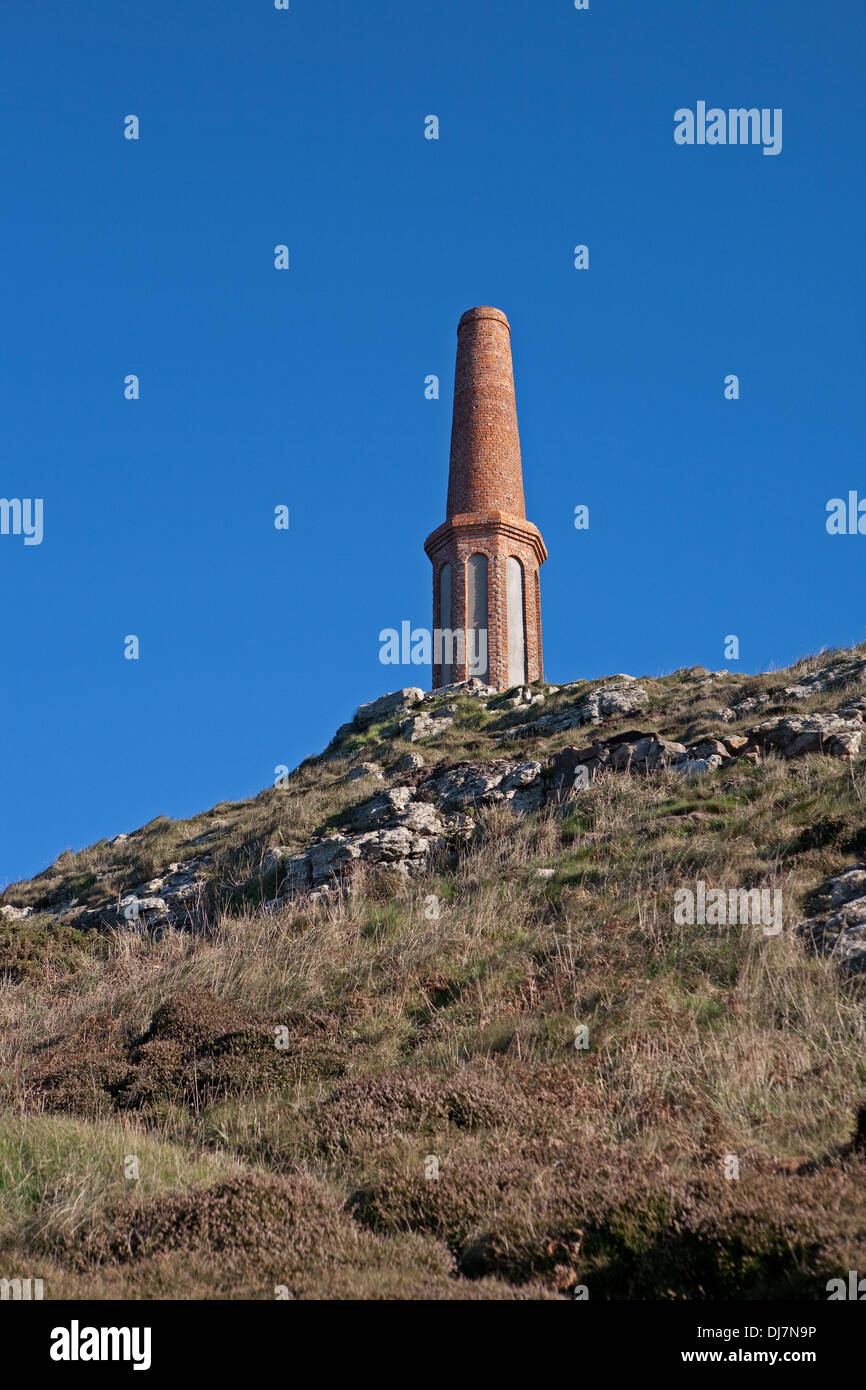 A mine stack at Cape Cornwall, UK Stock Photo - Alamy