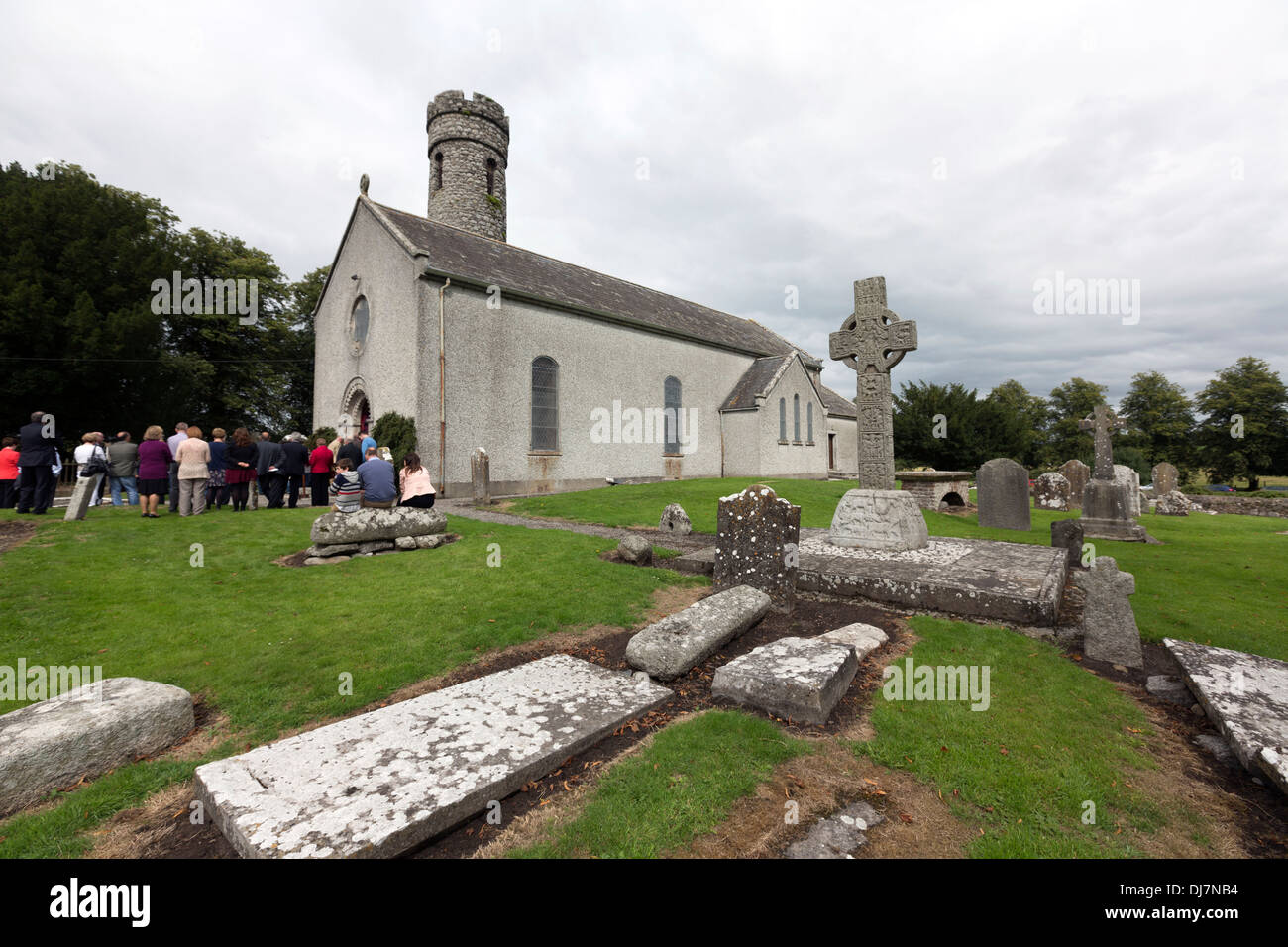 Castledermot monastery, founded by St Dermot with Round Tower and the ...