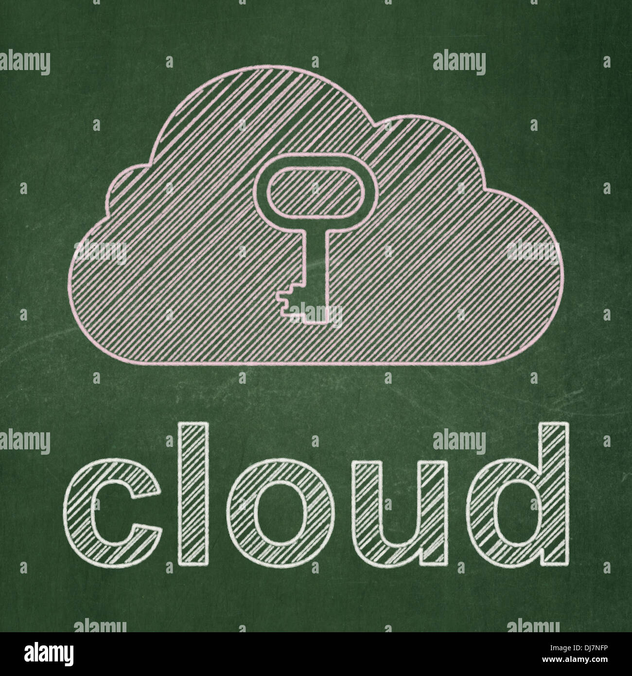 Cloud computing concept: Cloud With Key and Cloud Stock Photo - Alamy