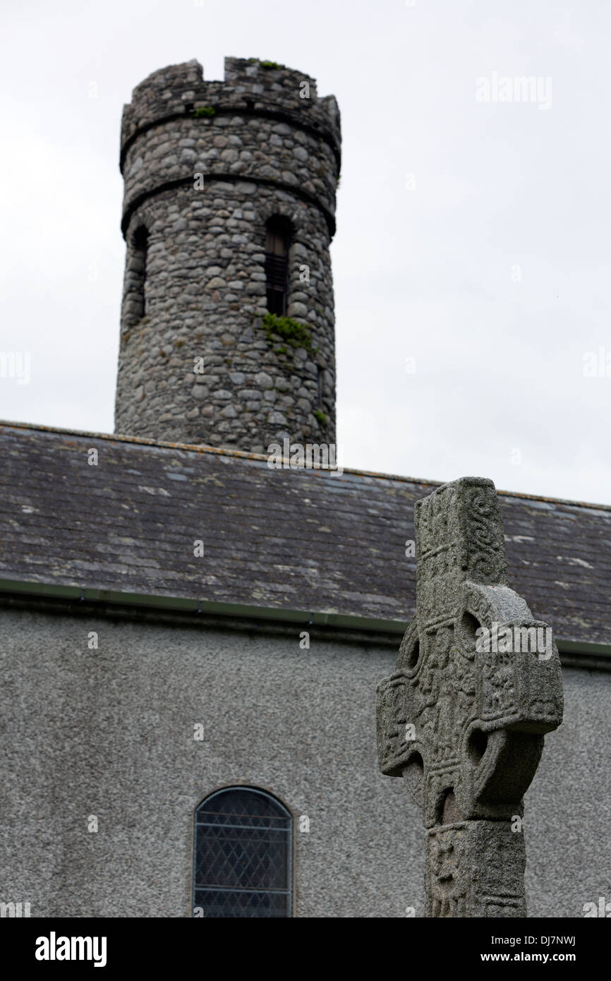 Castledermot monastery, founded by St Dermot with Round Tower and the ...
