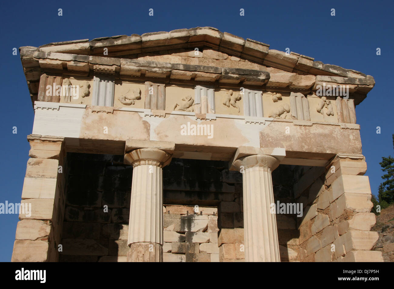 Greece. Delphi. The Athenian Treasury. Doric style. 490 BC Stock Photo ...
