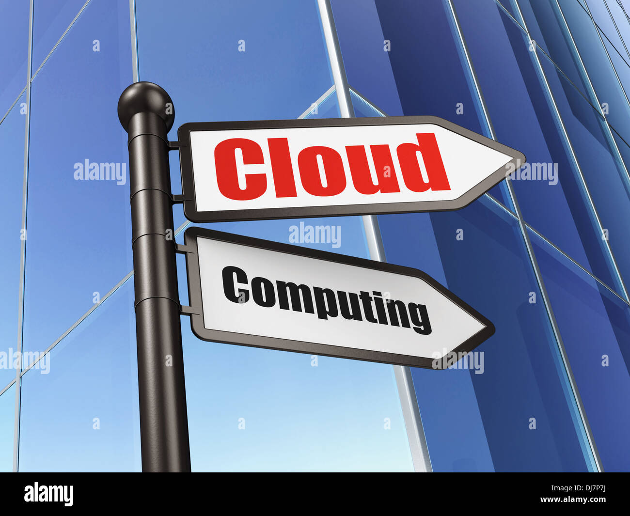 Cloud technology concept: sign Cloud Computing on Building Stock Photo ...