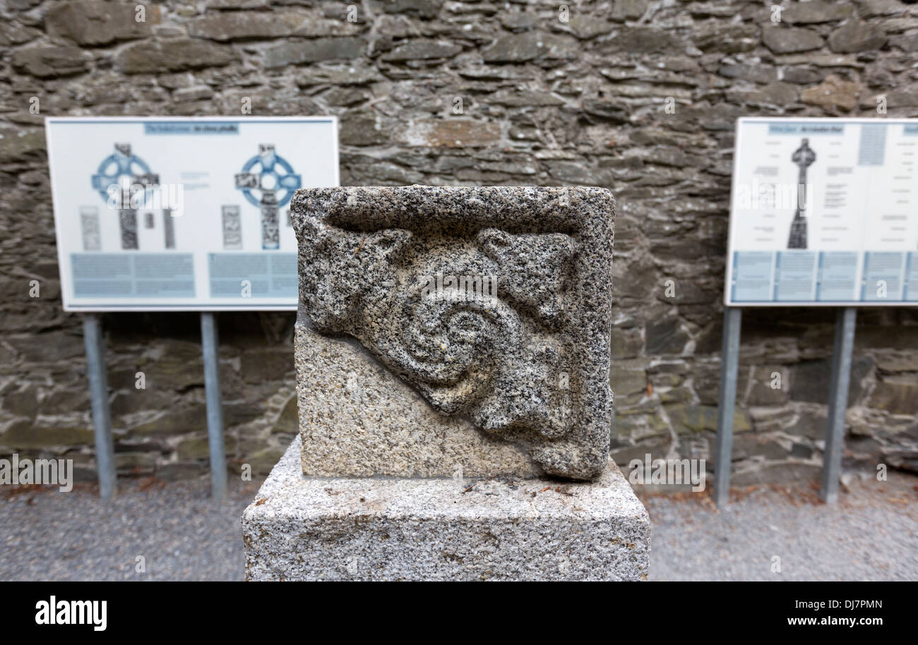 Remaining of a high cross in Moone, Ireland Stock Photo - Alamy